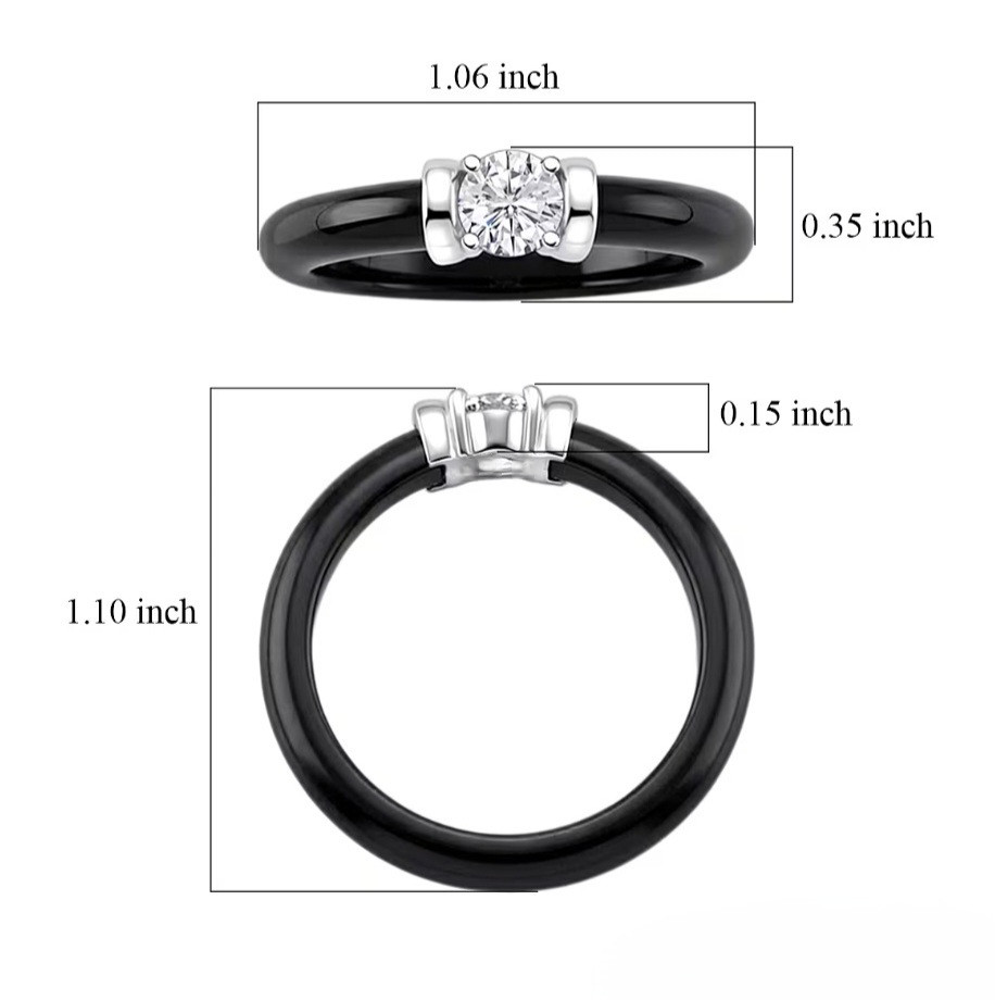 Lab Grown Diamond Solitaire Ring in Black Jade | Gallery Gems