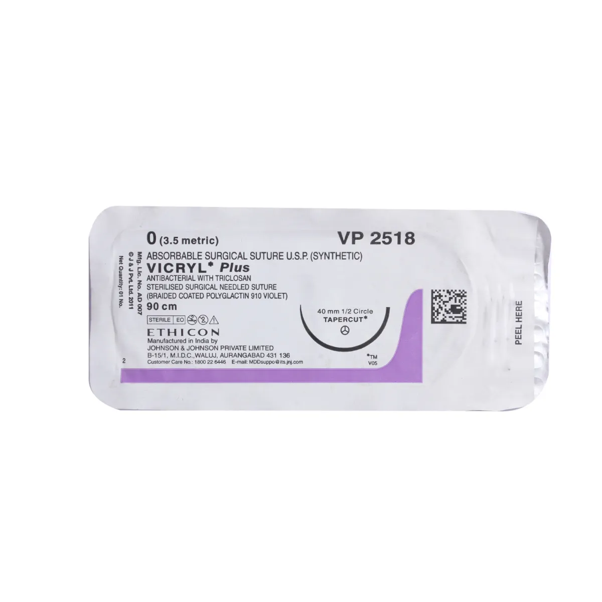 Vicryl Plus Absorbable Surgical Suture (0) (90cm) VP2518 - Docuses ...