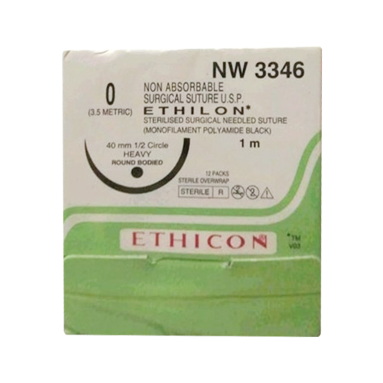Ethicon Ethilon Sutures USP 0 (100cm) NW3346 - Docuses Healthcare Ethicon Ethilon Sutures USP 0 (100cm) NW3346 - Docuses Healthcare