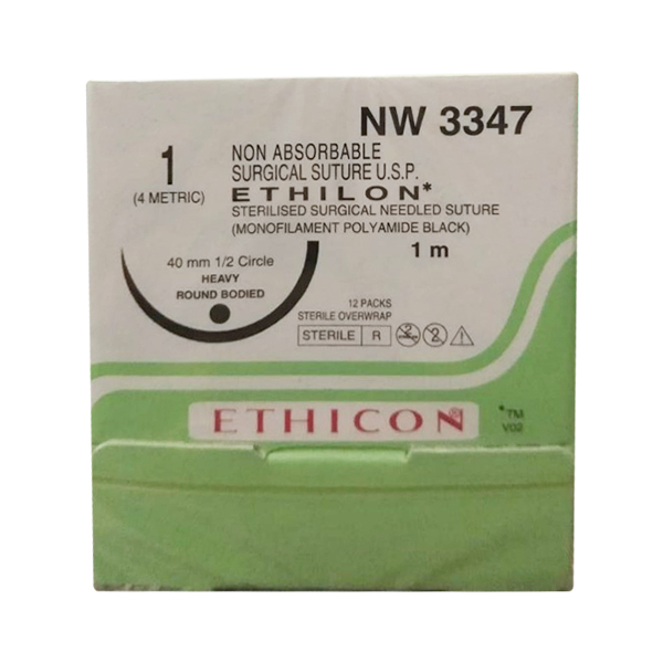 Ethicon Ethilon Sutures USP 1 (100cm) NW3347 - Docuses Healthcare