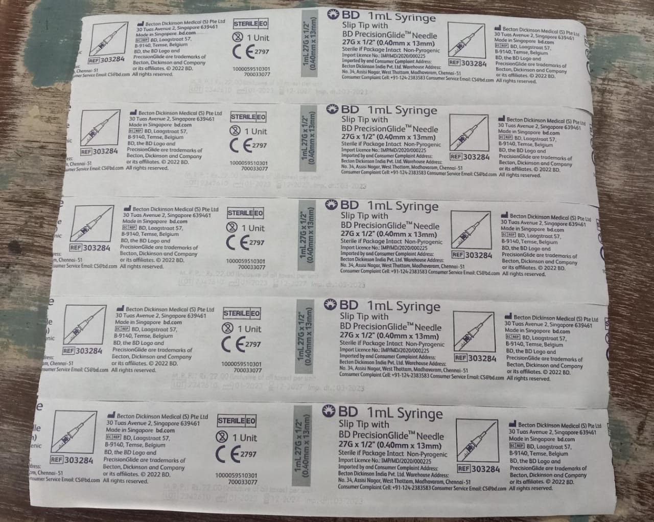 BD Syringe 1ml 27G x 1.5" (0.40mm x 13mm) (Box of 100) - Docuses Healthcare