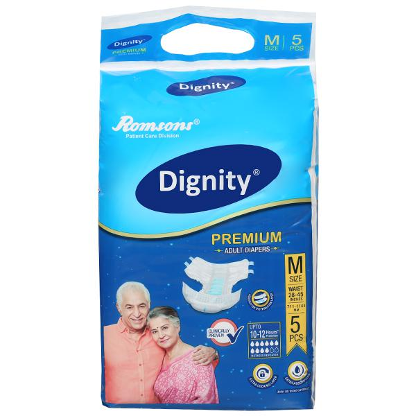 Dignity Premium Adult Diapers (pack of 5) - Docuses Healthcare