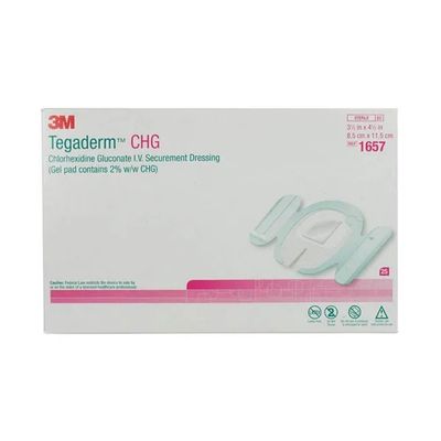 Tegaderm CHG 1657R (8.5cm x 11.5cm) (Box of 25) - Docuses Healthcare