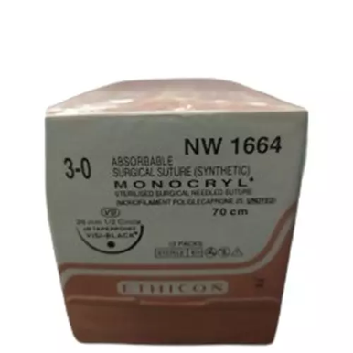 Monocryl Absorbable Suture USP 3-0 (70cm) NW1664 - Docuses Healthcare