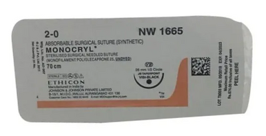 Monocryl Absorbable Suture USP 2-0 (70cm) NW1665 - Docuses Healthcare