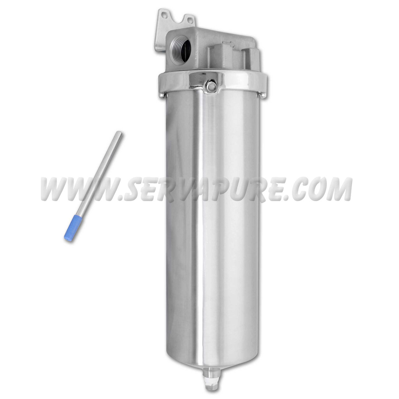 Quantrol QFP1X10-3/4, 10" 316SS Single Cartridge Filter Housing | Serv-A-Pure