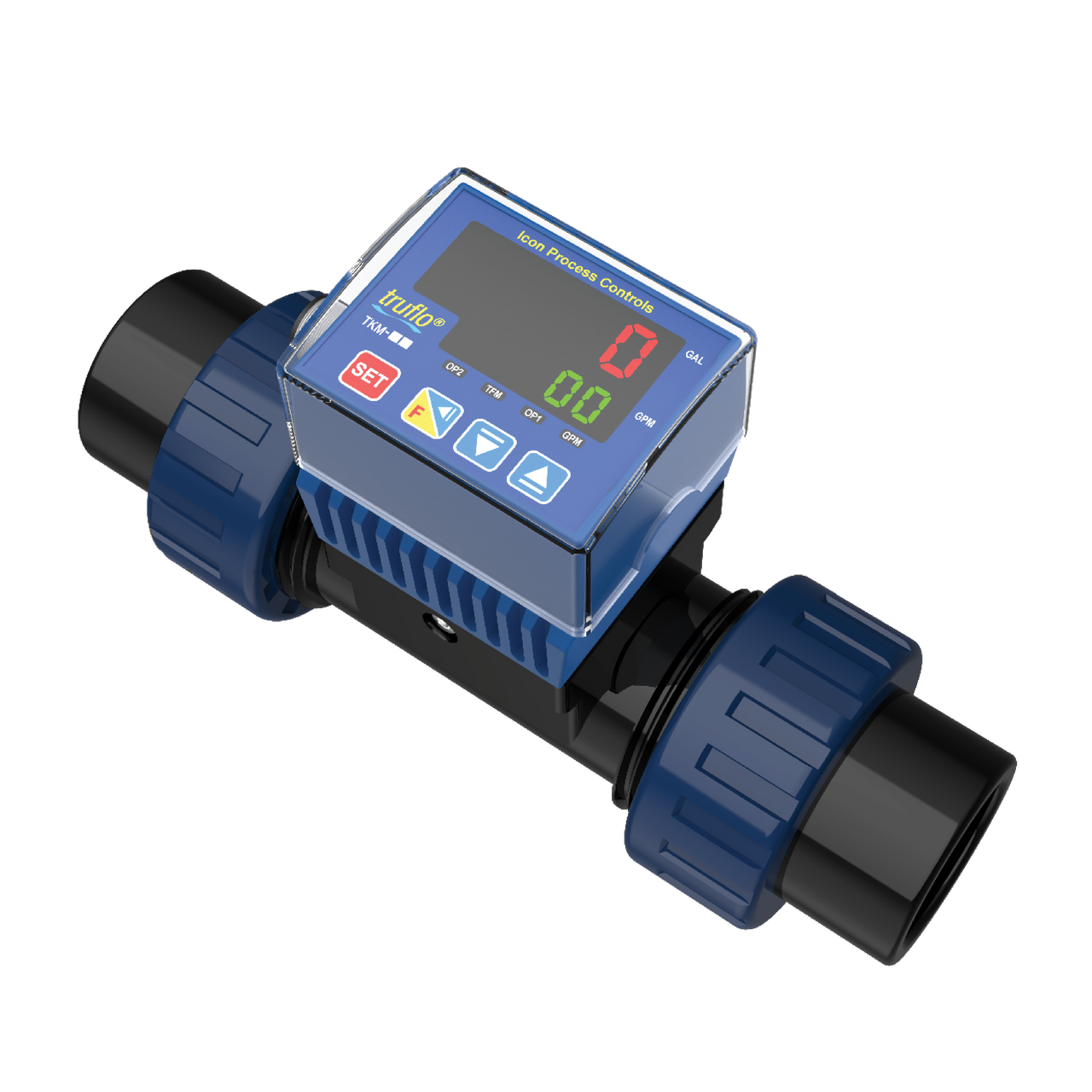 ICON TKM-50-P Flow Meter, 2" Connection, 10.5-357 GPM, Flow Rate + Flow ...