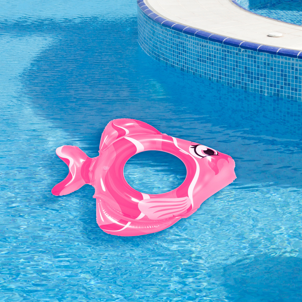 31" Pink Inflatable Fish Children's Swim Ring Tube Float | Christmas ...