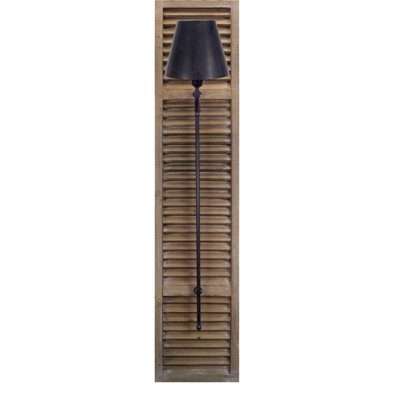 56" Brown & Black Lamp Light Fixture Mounted on Shutter | Christmas Central