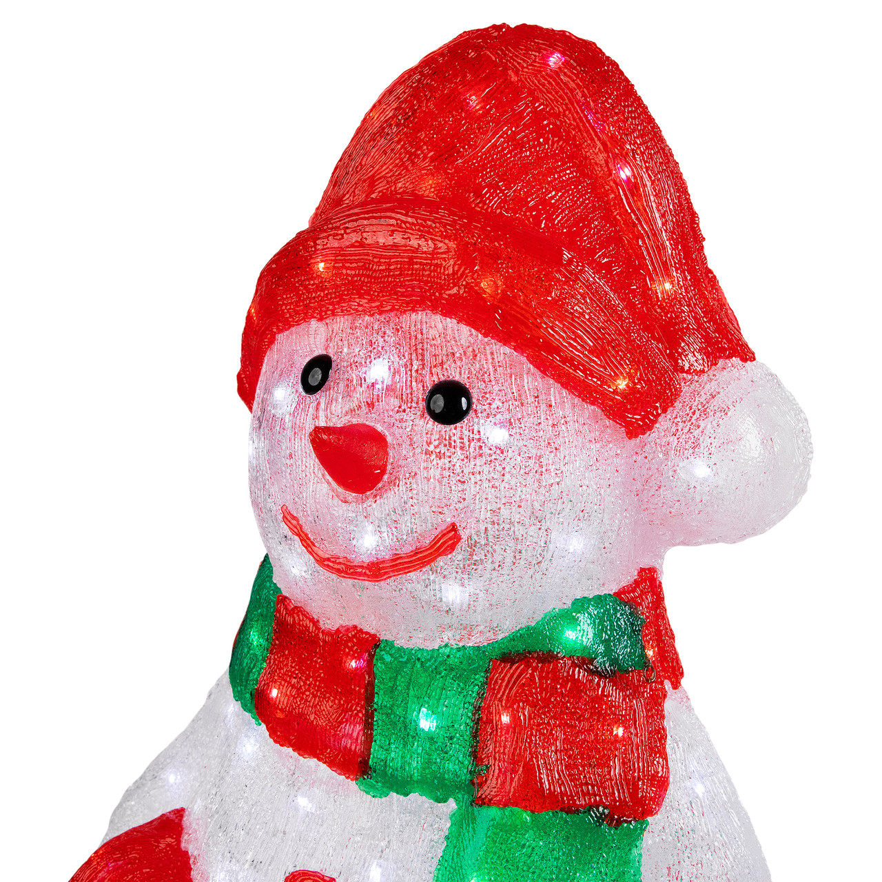 34" Lighted Commercial Grade Acrylic Snowman Christmas Display ...