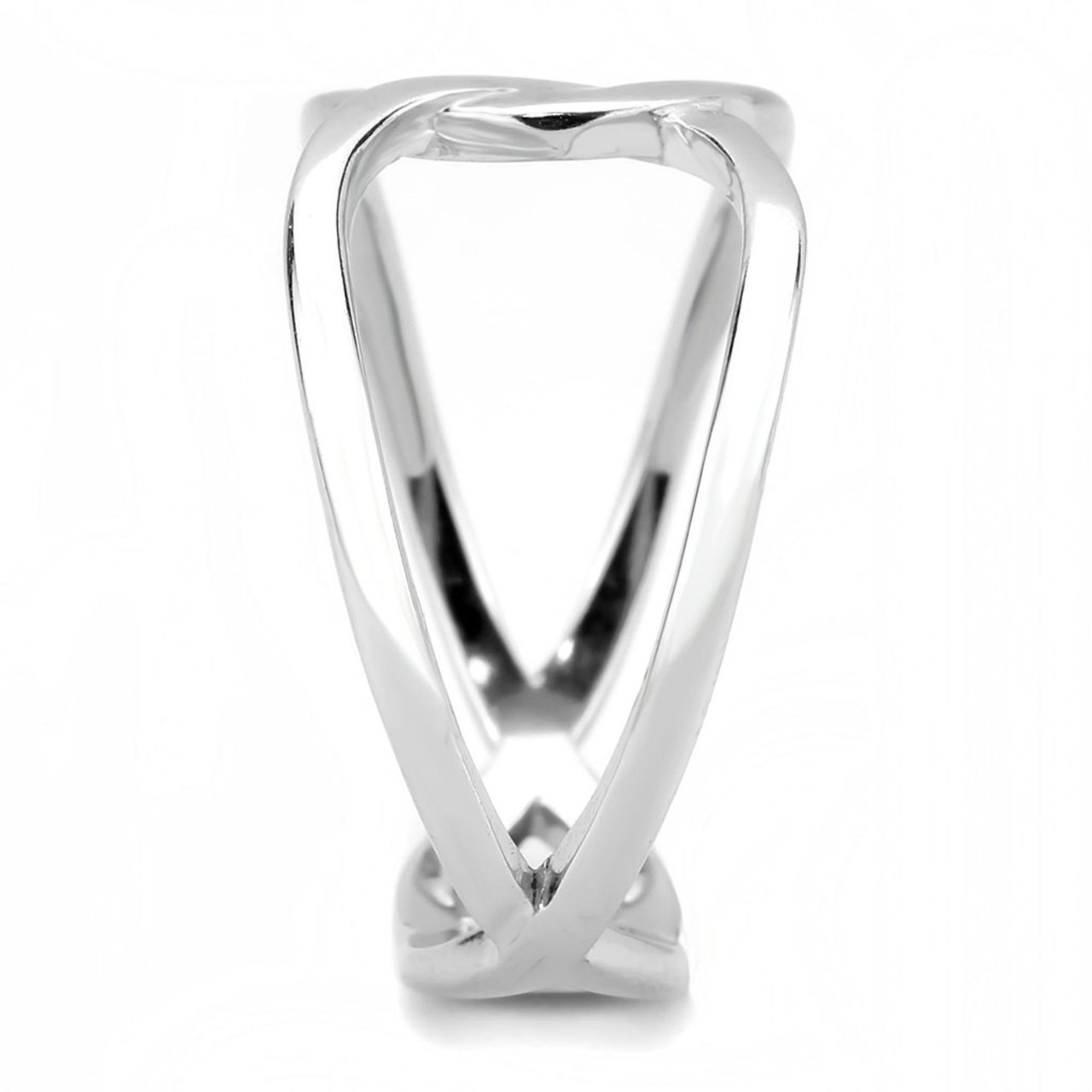 Women's Free Form Style Stainless Steel Ring - Size 5 (Pack of 2 ...