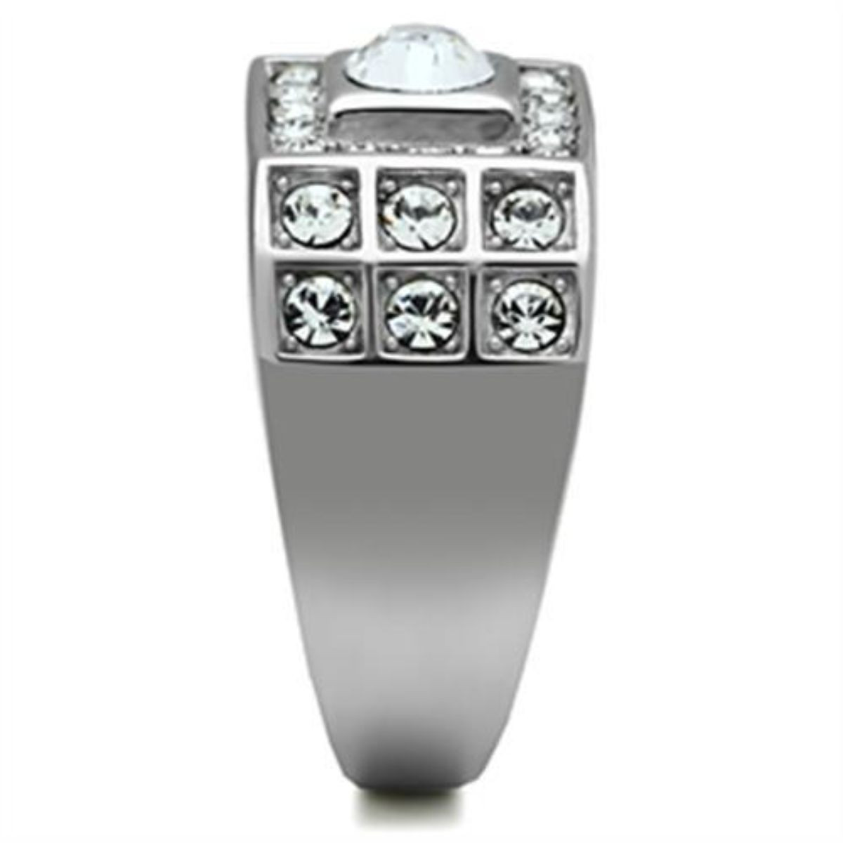 Stainless Steel Men's Ring with Round Crystals - Size 12 (Pack of 2 ...