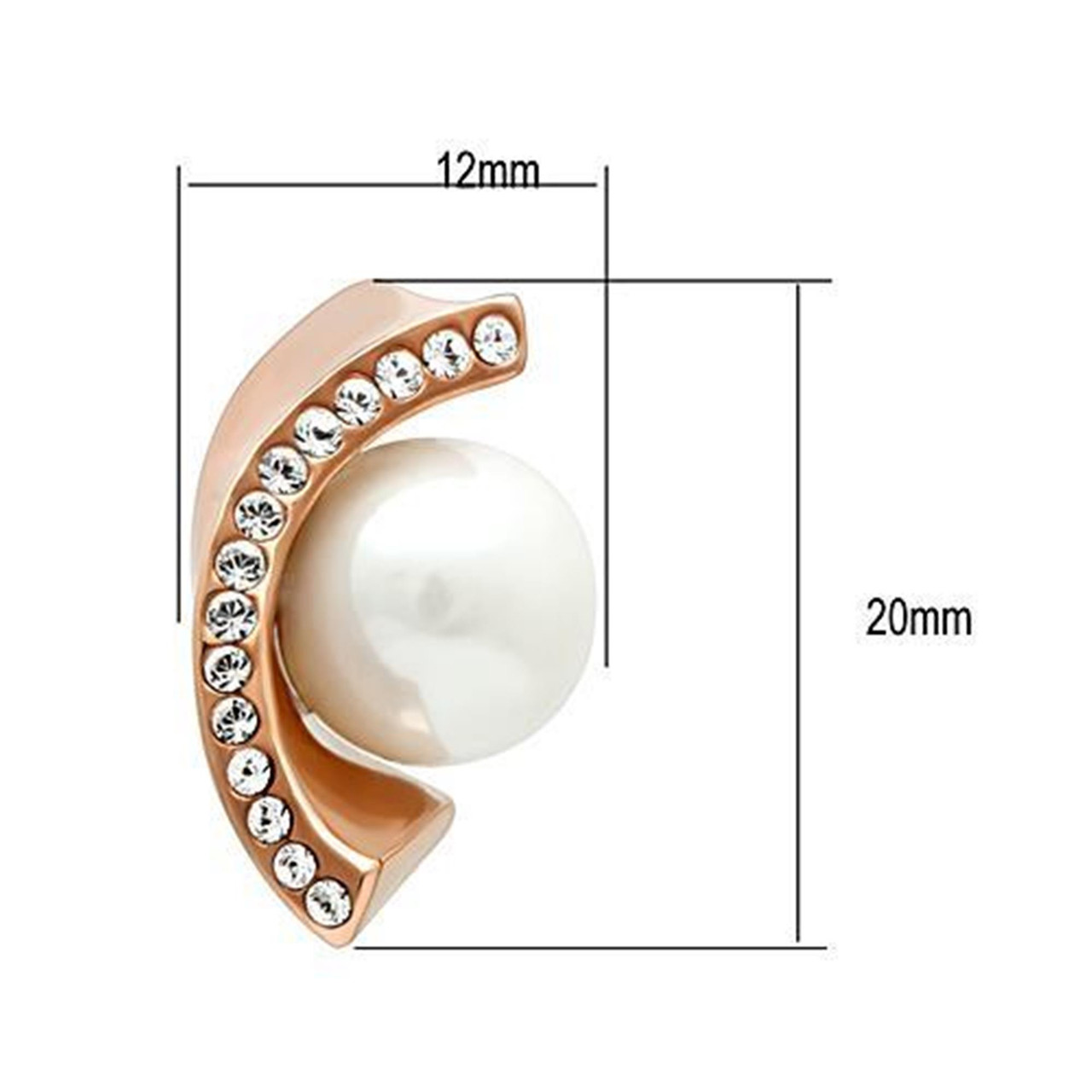 20-mm Women's Stainless Steel IP Rose Gold with Synthetic in White ...