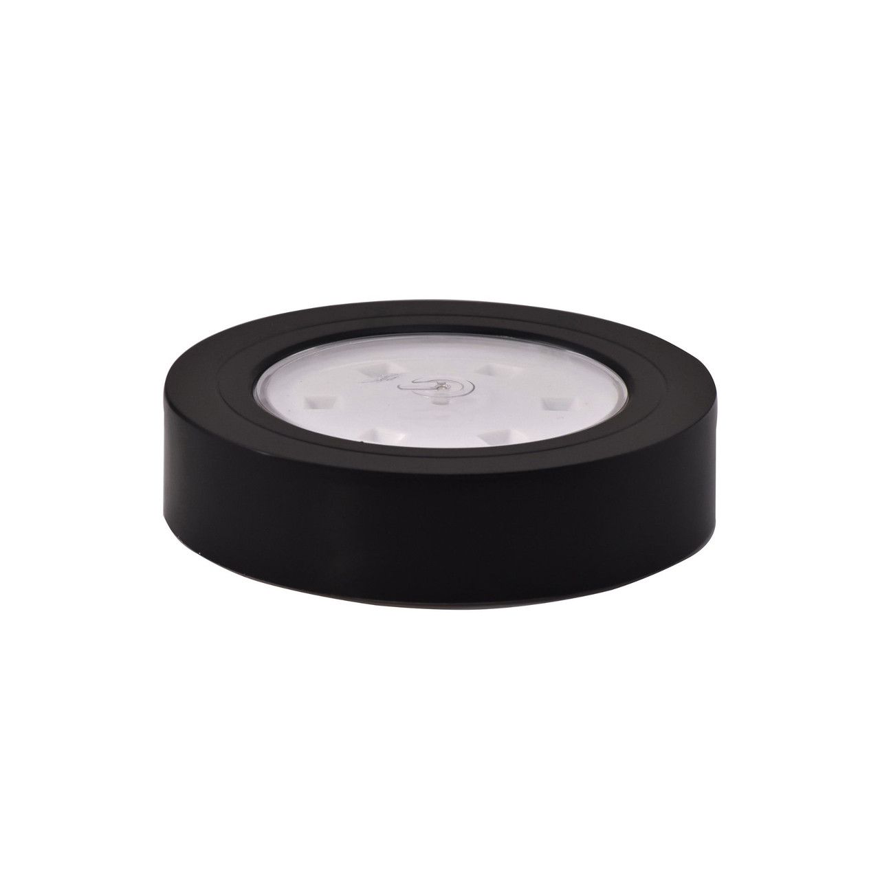 3.5" Black & Clear Round Contemporary LED Puck Light | Christmas Central