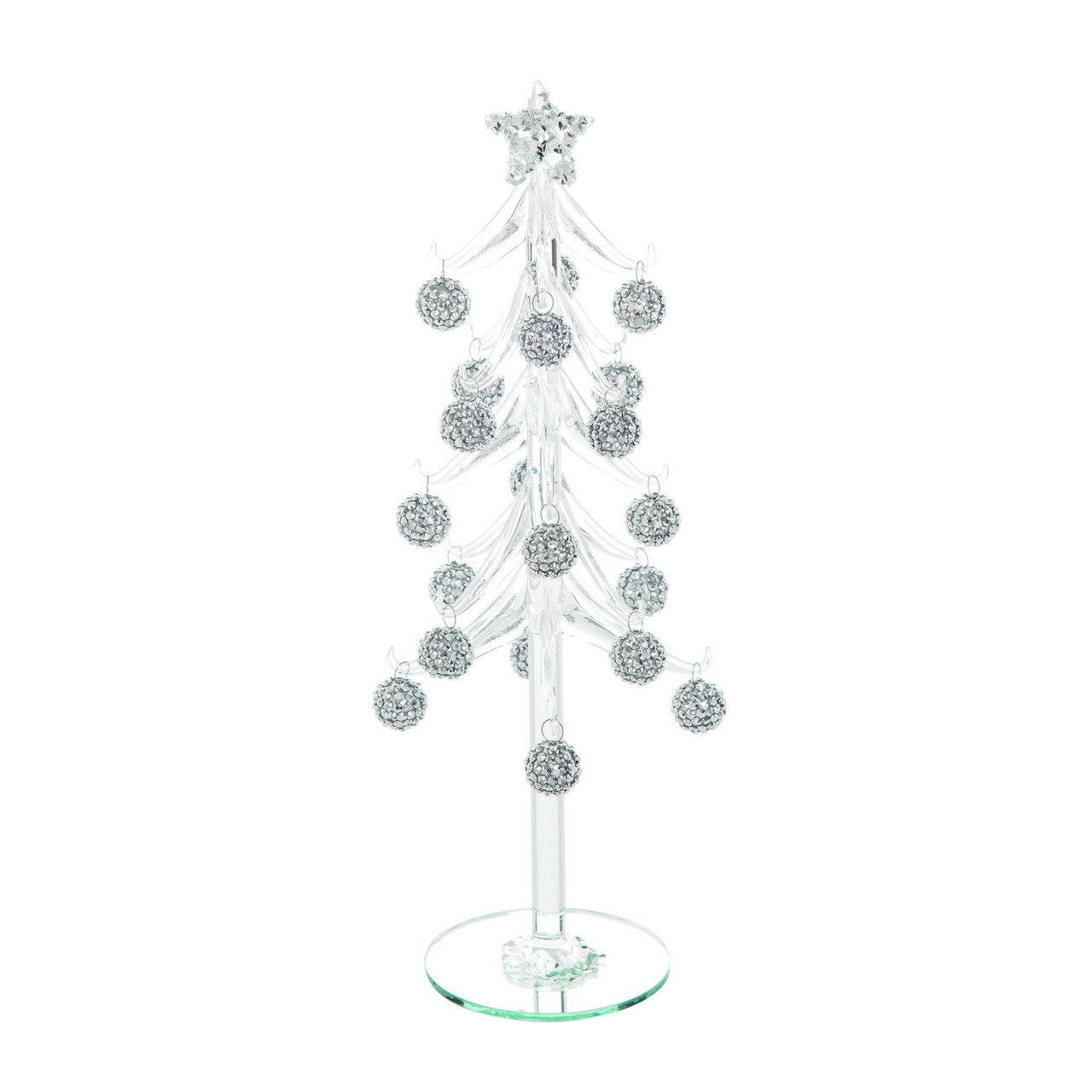 12" Silver & Clear Contemporary Glitzy Trinket Tree | Christmas Central