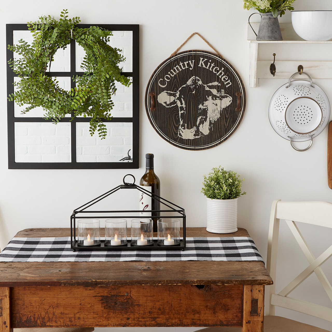 15" Brown & Black Cow Country Kitchen Round Farmhouse Sign | Christmas ...