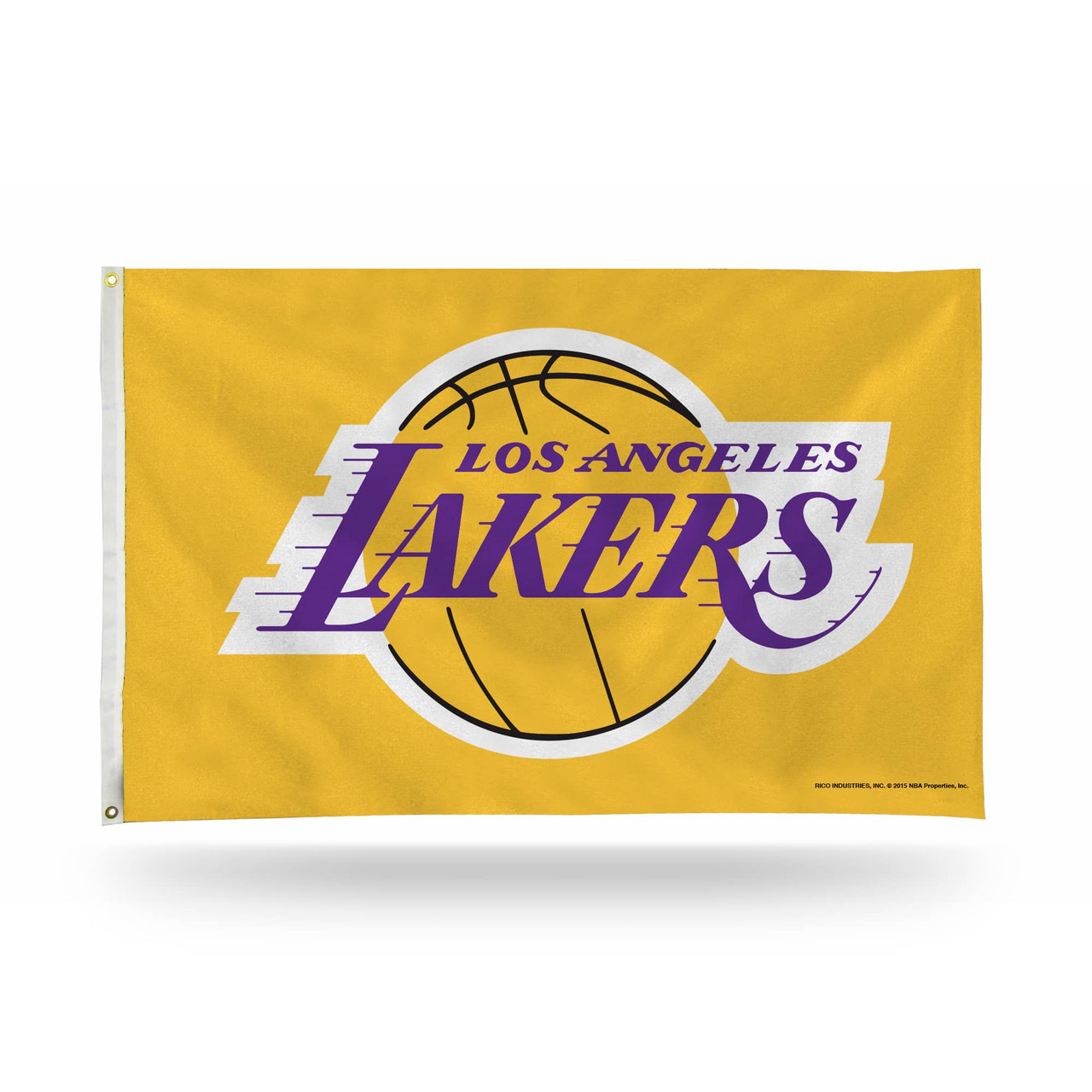 3' x 5' Yellow & Violet NBA Los Angeles Lakers Rectangular Banner Flag ...