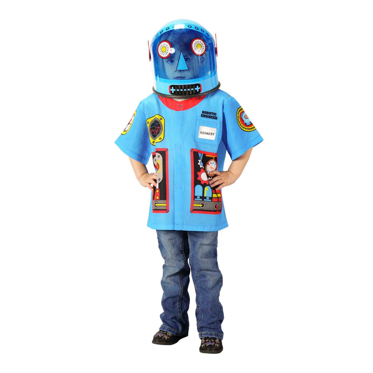 Blue Robotic Engineer Halloween Costume Shirt 3/4 length | Christmas ...