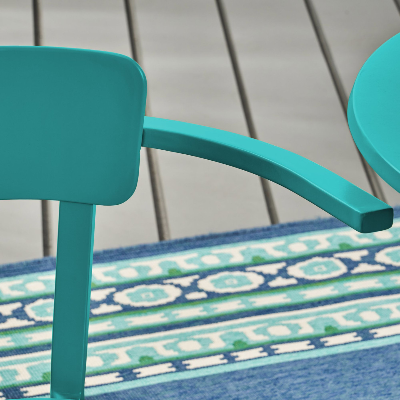 3-Piece Matte Teal Blue Finish Outdoor Furniture Patio Bistro Set ...