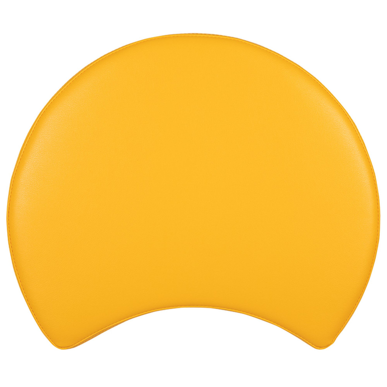 18" Yellow Solid Upholstered Moon Modular Ottoman | Christmas Central