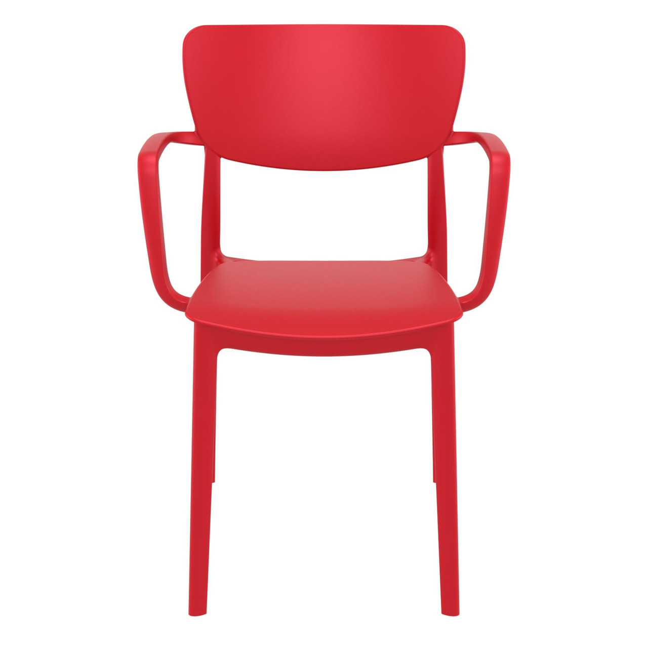 33" Red Solid Stackable Patio Dining Arm Chair | Christmas Central