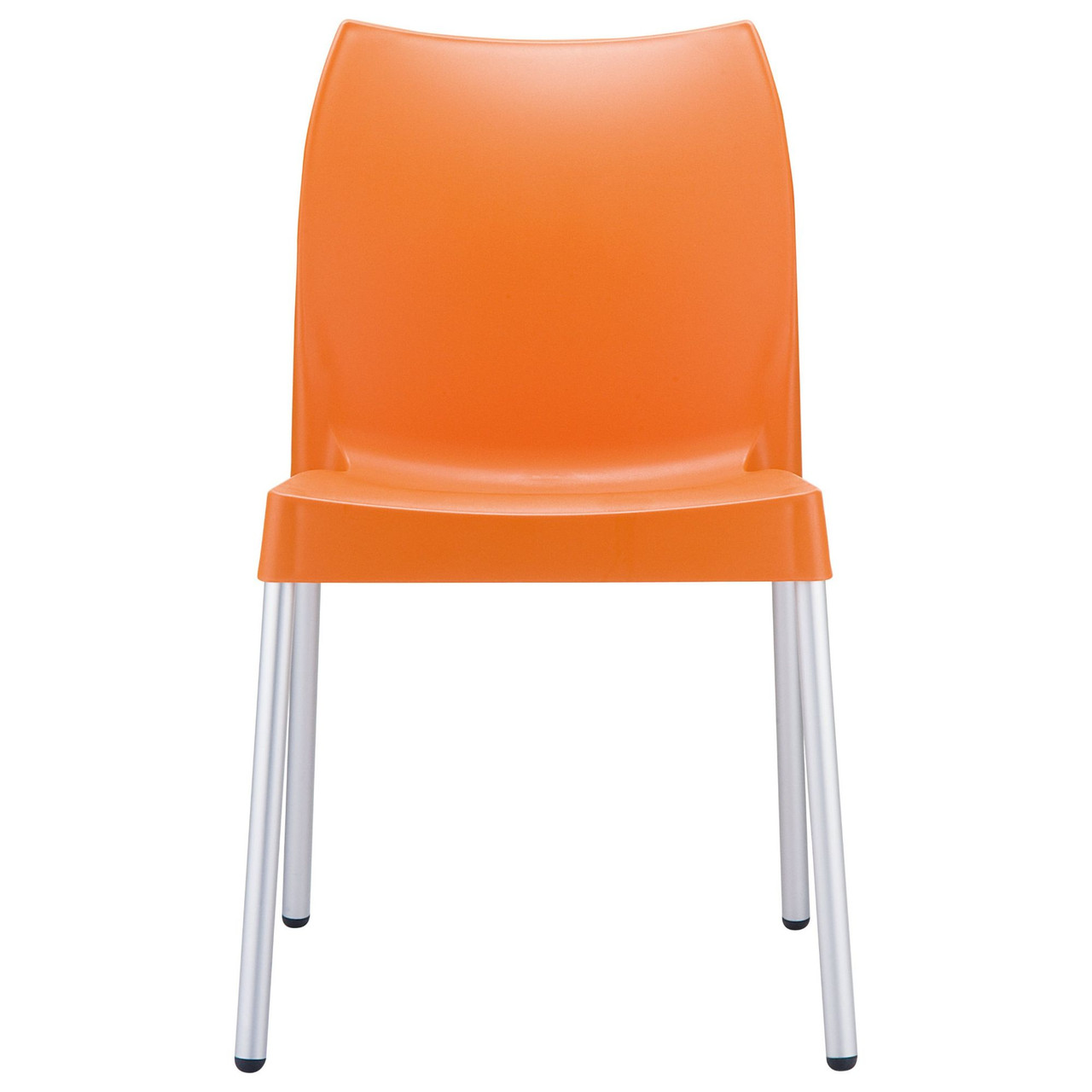 31.5" Orange & White Stackable Outdoor Patio Armless Dining Chair ...