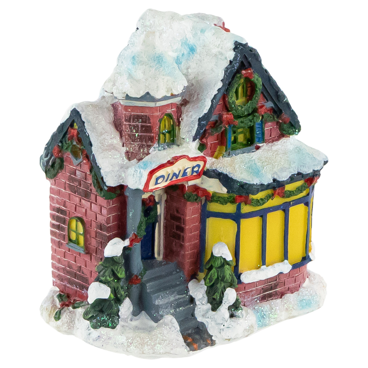 Snowy Diner Christmas Village Building Decoration - 4" | Christmas Central