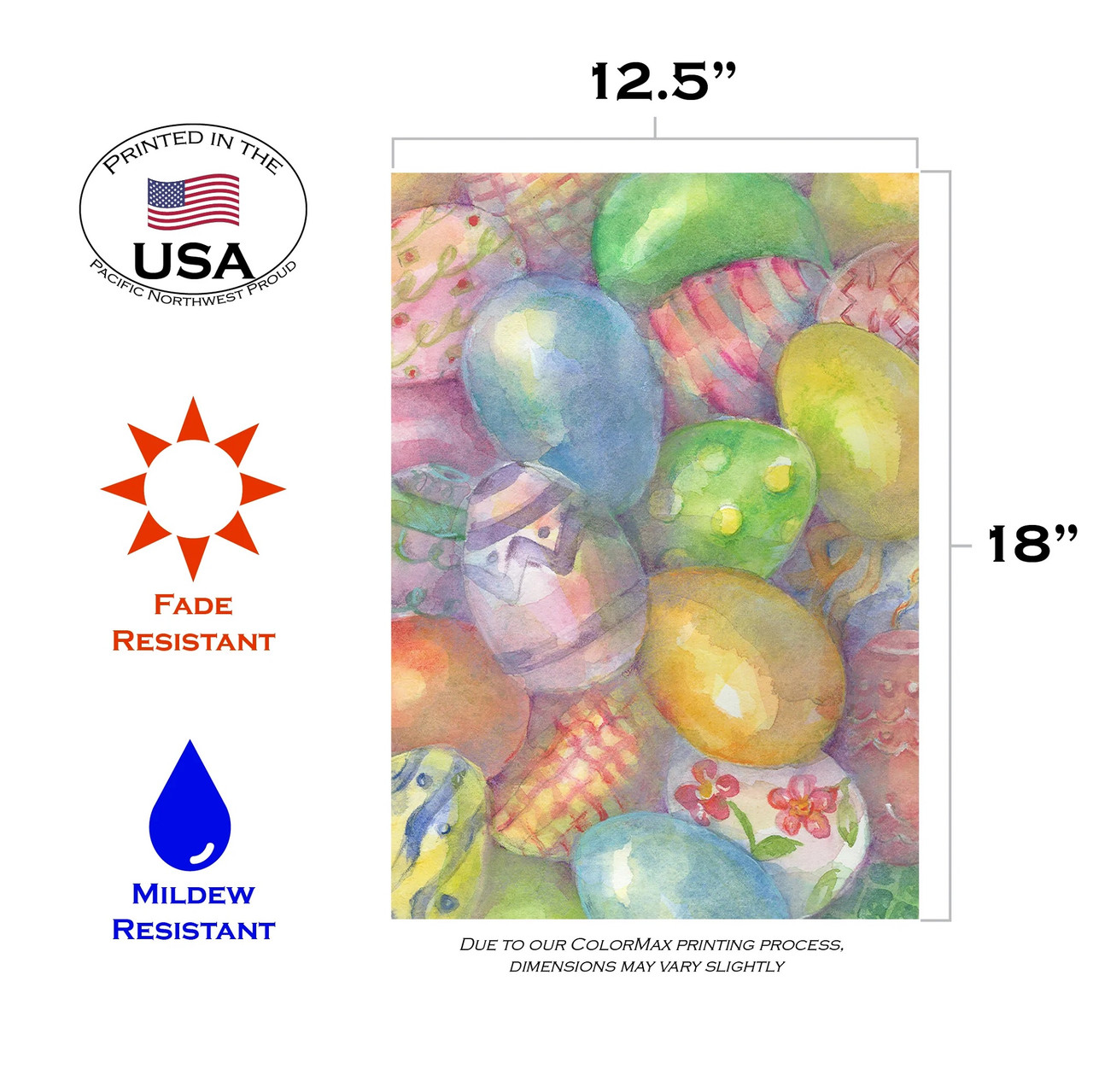 Easter Eggs Outdoor Garden Flag 18" x 12.5" | Christmas Central