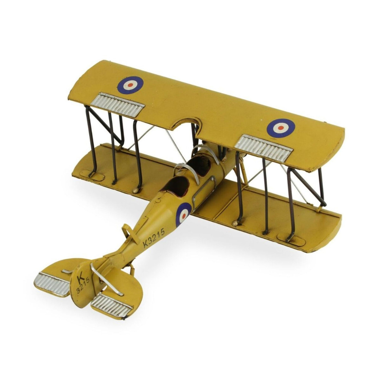 14" Yellow & Brown 1931 British Avro Tutor Biplane Tabletop Decoration ...