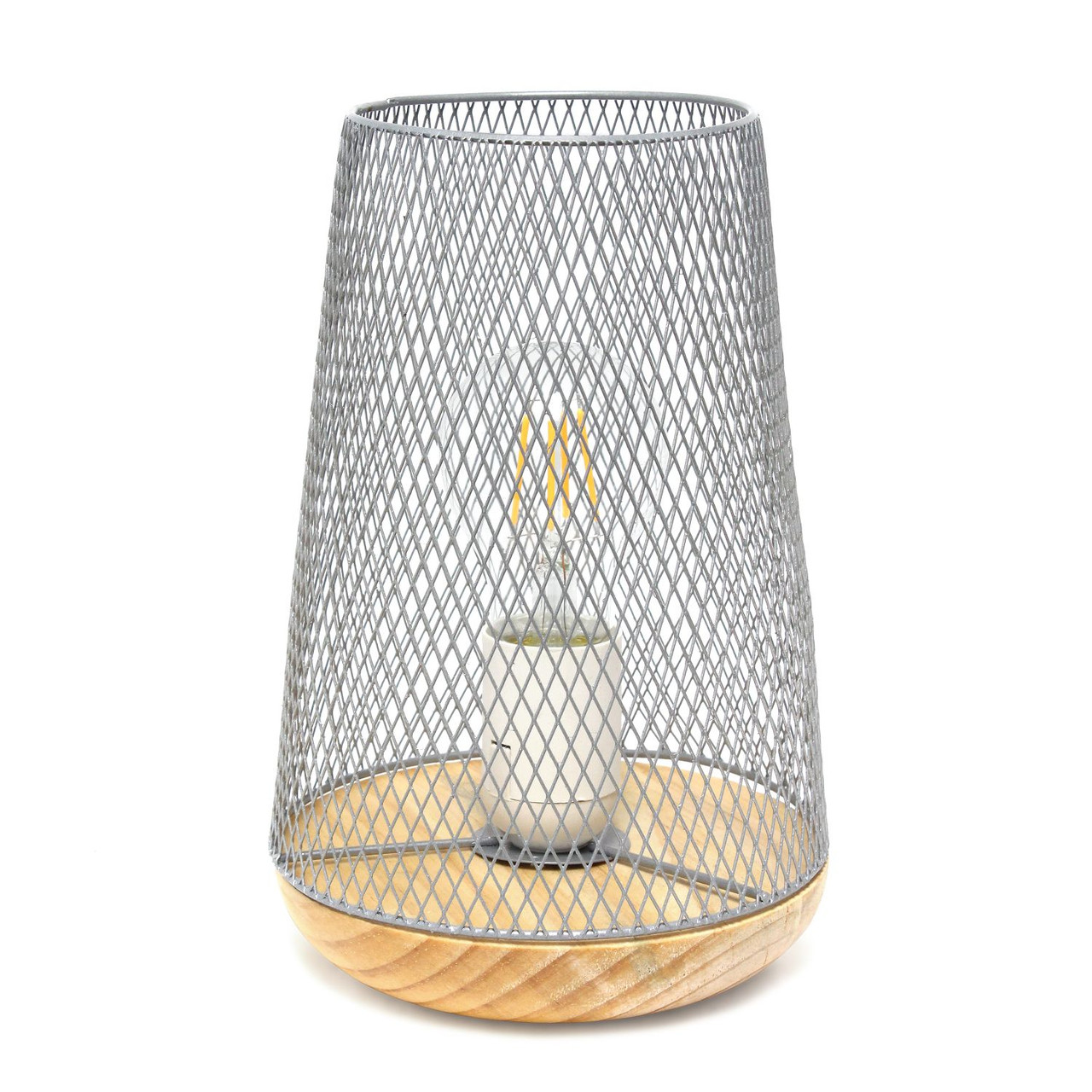 Wired Mesh Uplight Table Lamp - 9" - Gray | Christmas Central