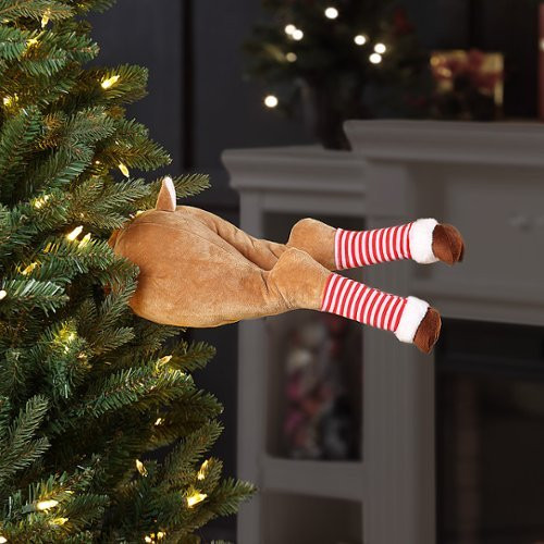Mr. Christmas Animated Kicking Reindeer Legs Tree Decoration ...