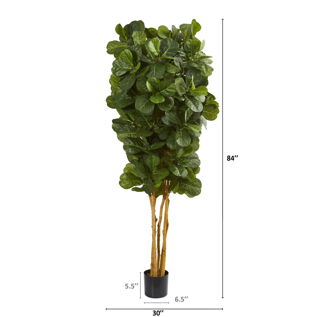 7' Artificial Fiddle Leaf Fig Tree with Decorative Pot | Christmas Central