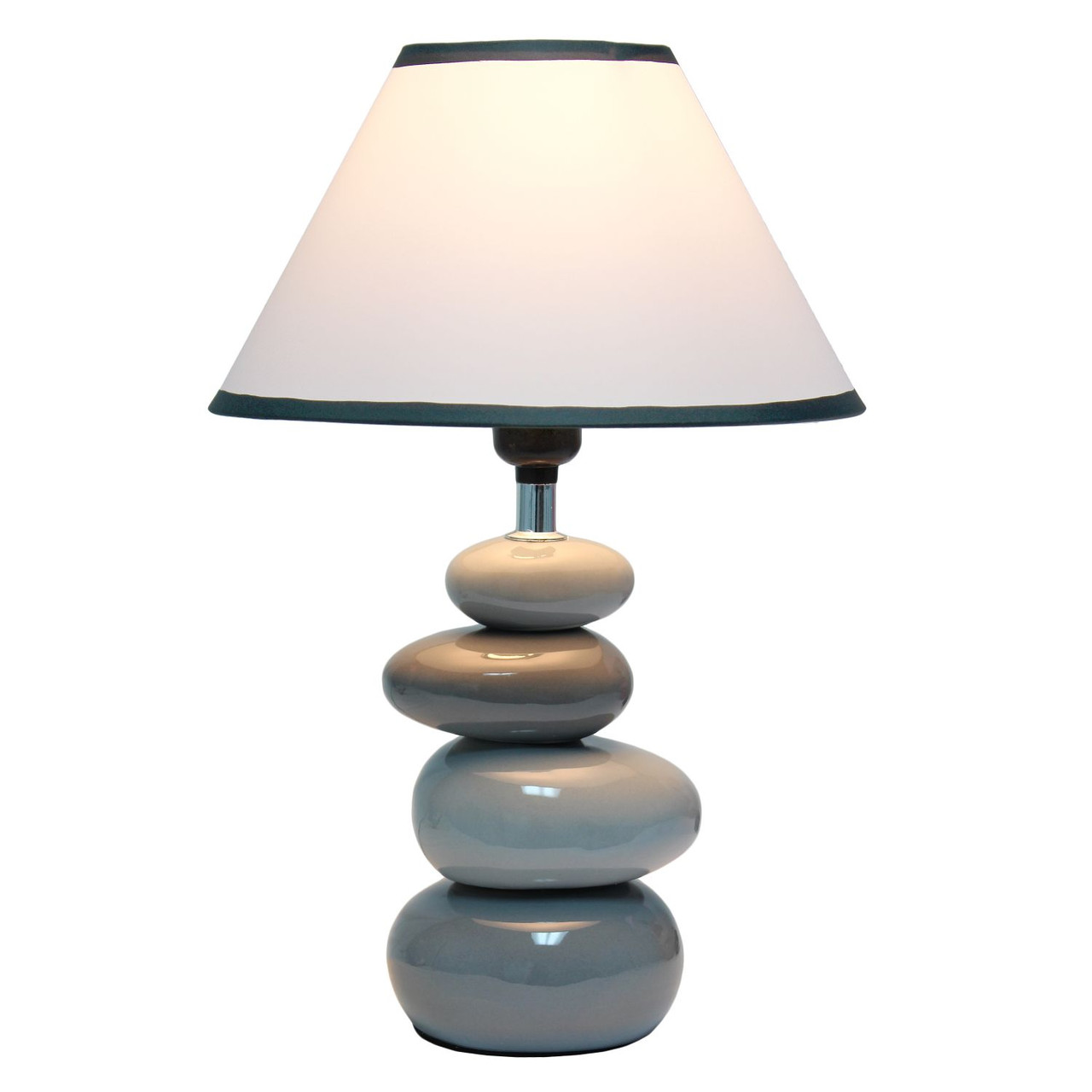 14" Gray Stone Table Lamp with Shade | Christmas Central
