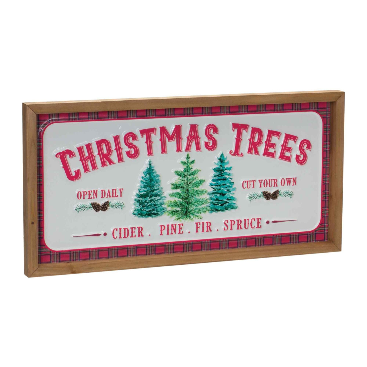 Plaid "Christmas Trees" Wall Signs - 19.75" - Multi-Color - Set of 2 ...