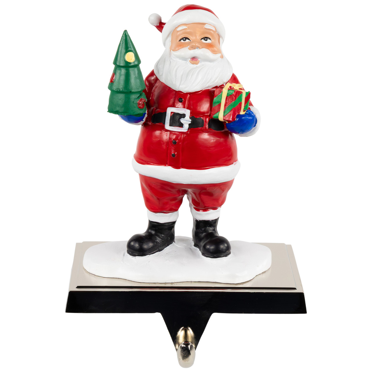 6.25" Santa Claus with Tree & Present Christmas Stocking Holder ...