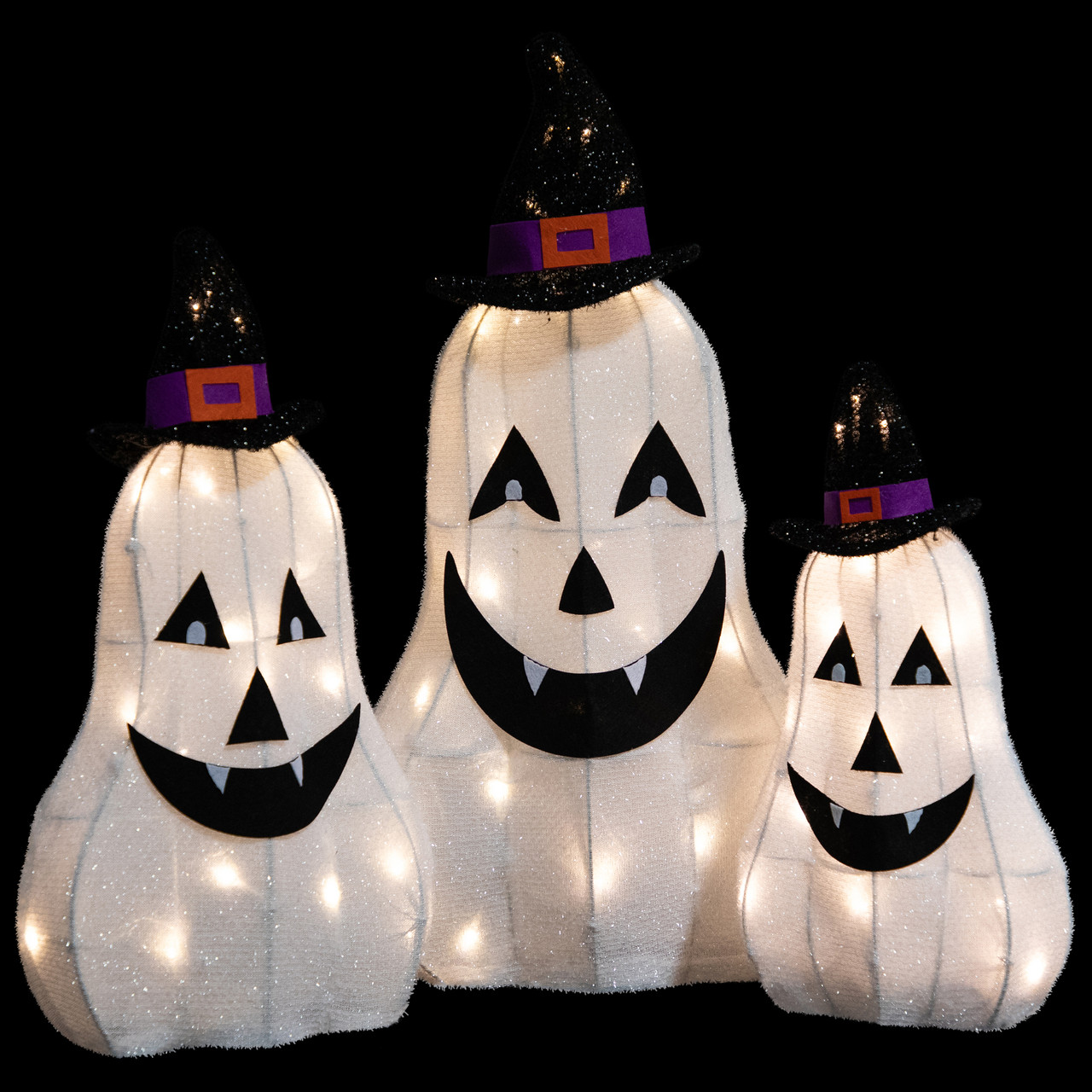 LED Jack O' Lantern Ghosts Outdoor Halloween Decorations - 23.5" - Set ...