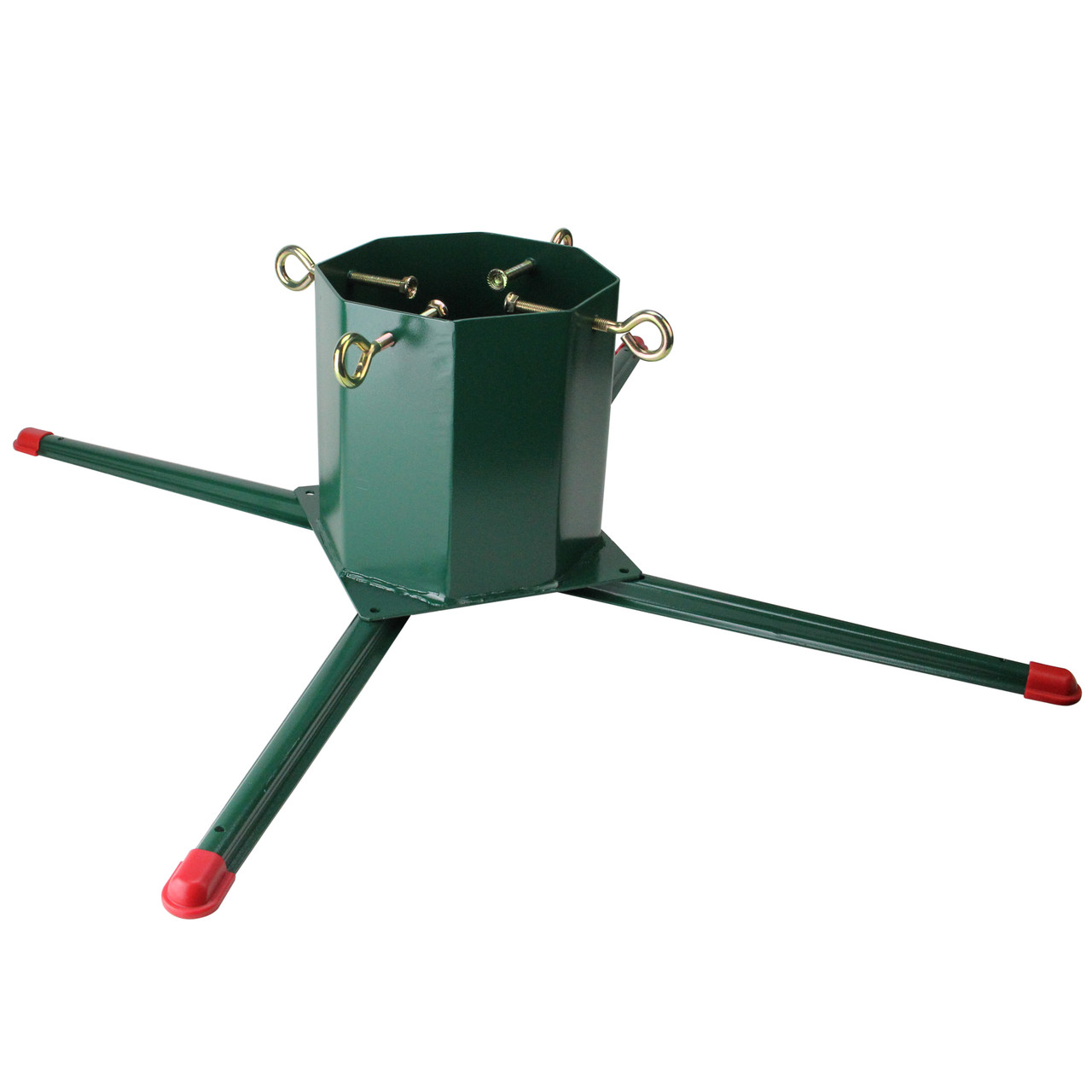 45" Green & Red Welded Christmas Real Live Tall Tree Stand | Christmas ...