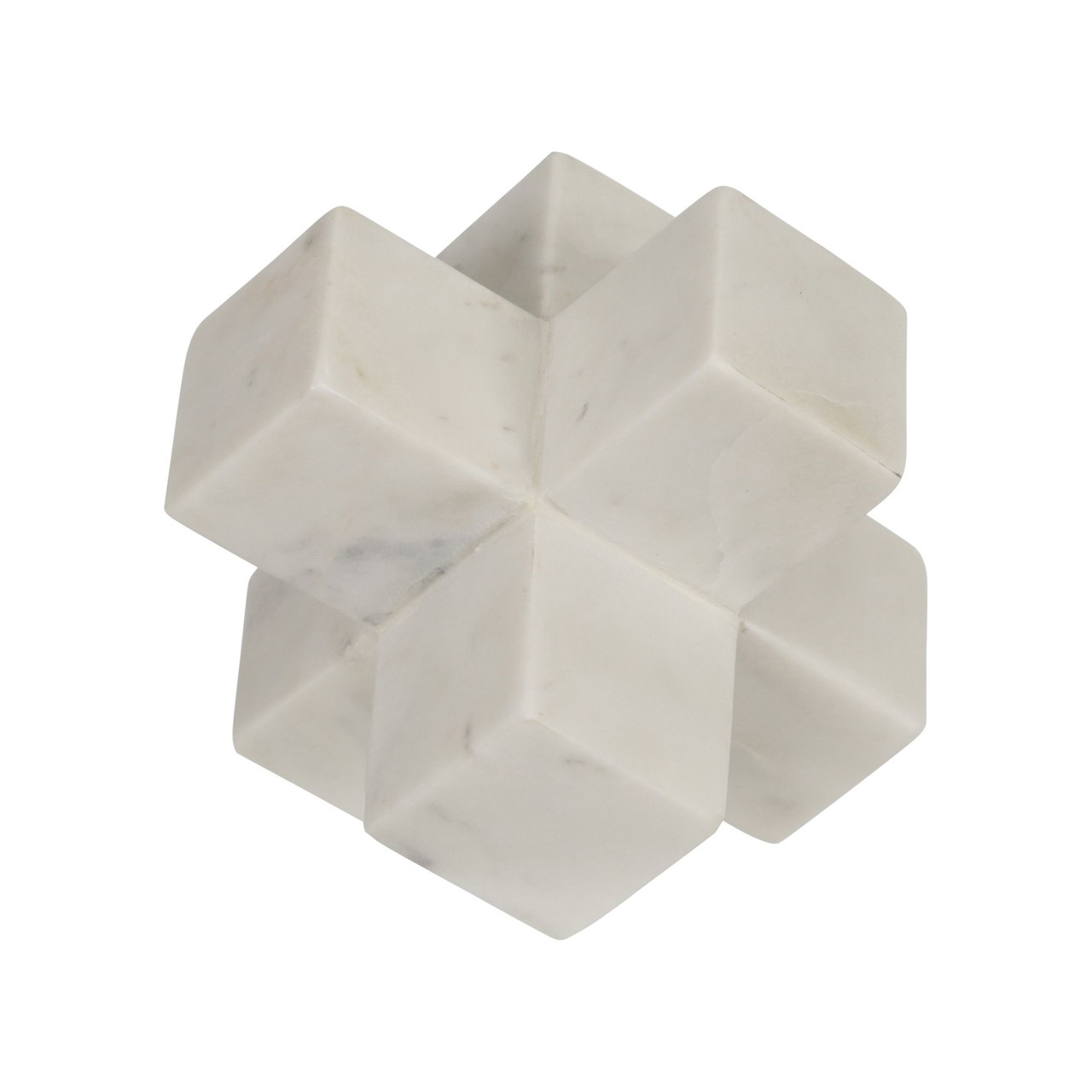 Marble Geometric Jack Tabletop Decoration - 6.5" - White | Christmas ...