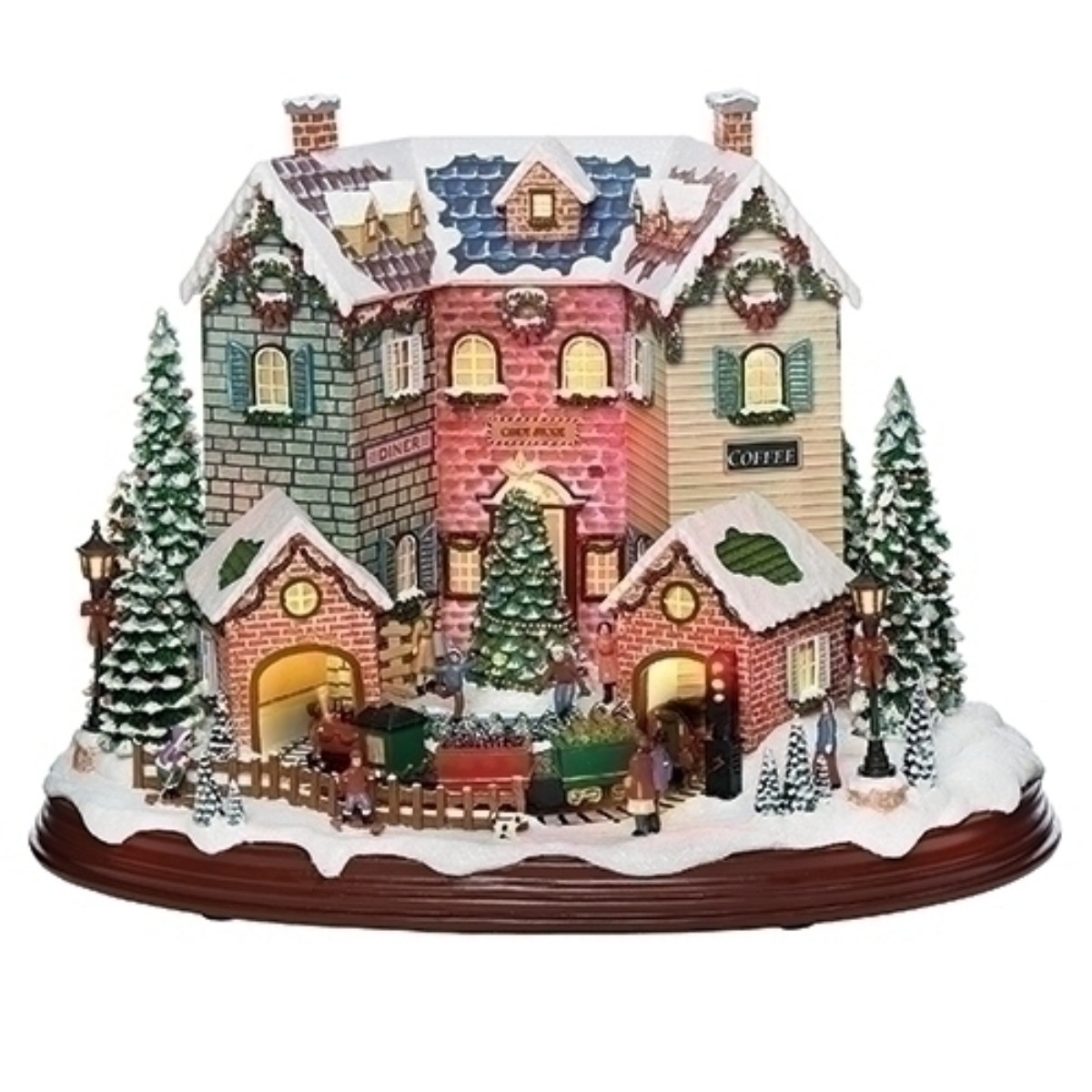 14.75" LED Lighted Building Musical Christmas Village | Christmas Central