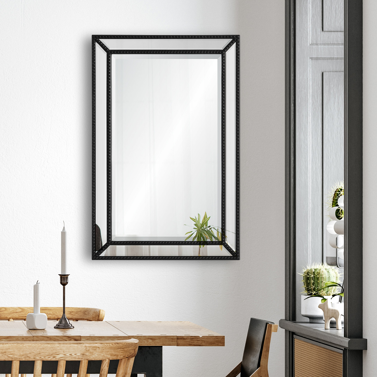 Matte Intertwine Wall Mirror - 36" - Black | Christmas Central