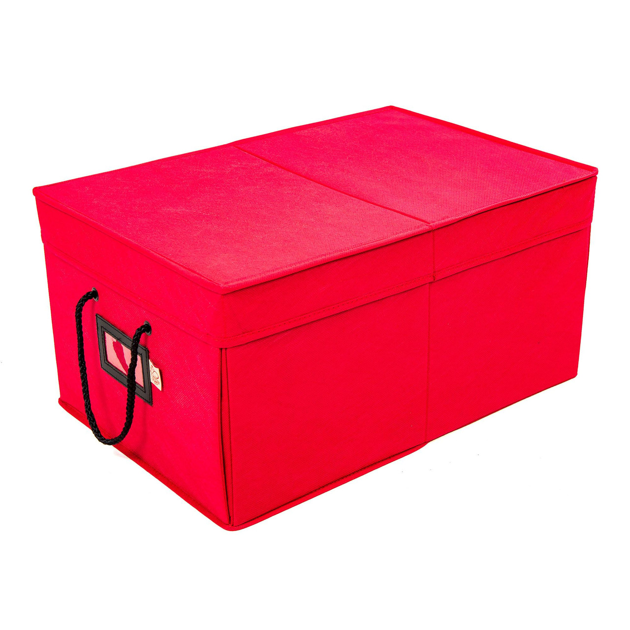 14" x 20" Candy Red Christmas Three Drawer Ornament Storage Box ...