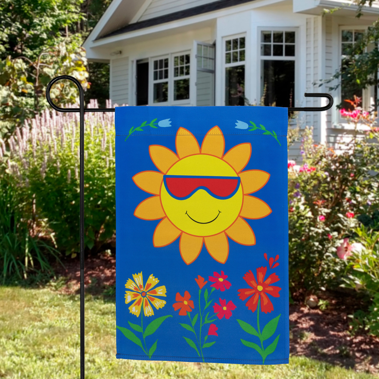 Smiling Sun Floral Outdoor Garden Flag 18" x 12.5" | Christmas Central