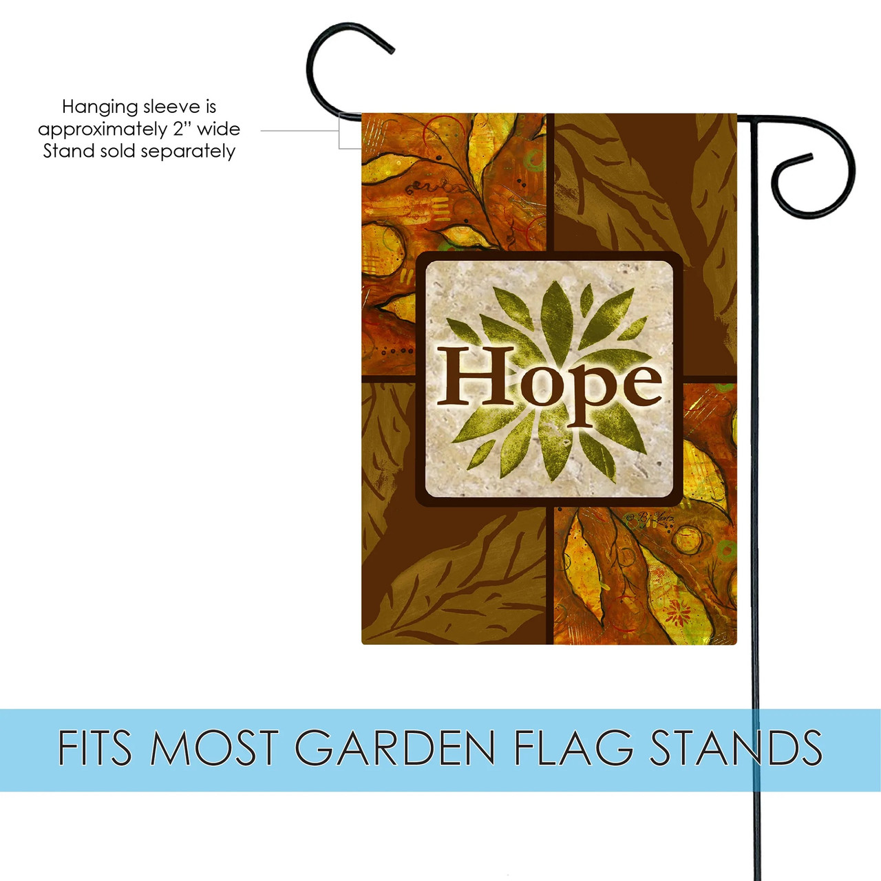 Amber "Hope" Outdoor Garden Flag 18" x 12.5" | Christmas Central