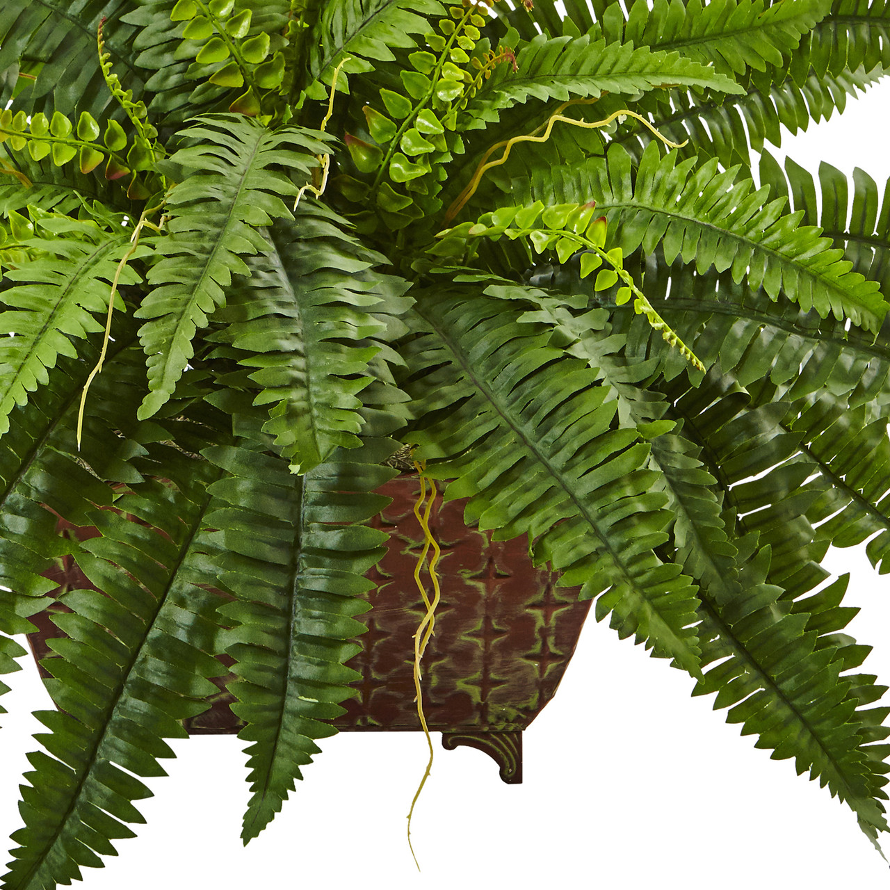 32" Boston Fern Artificial Plant with Metal Planter | Christmas Central