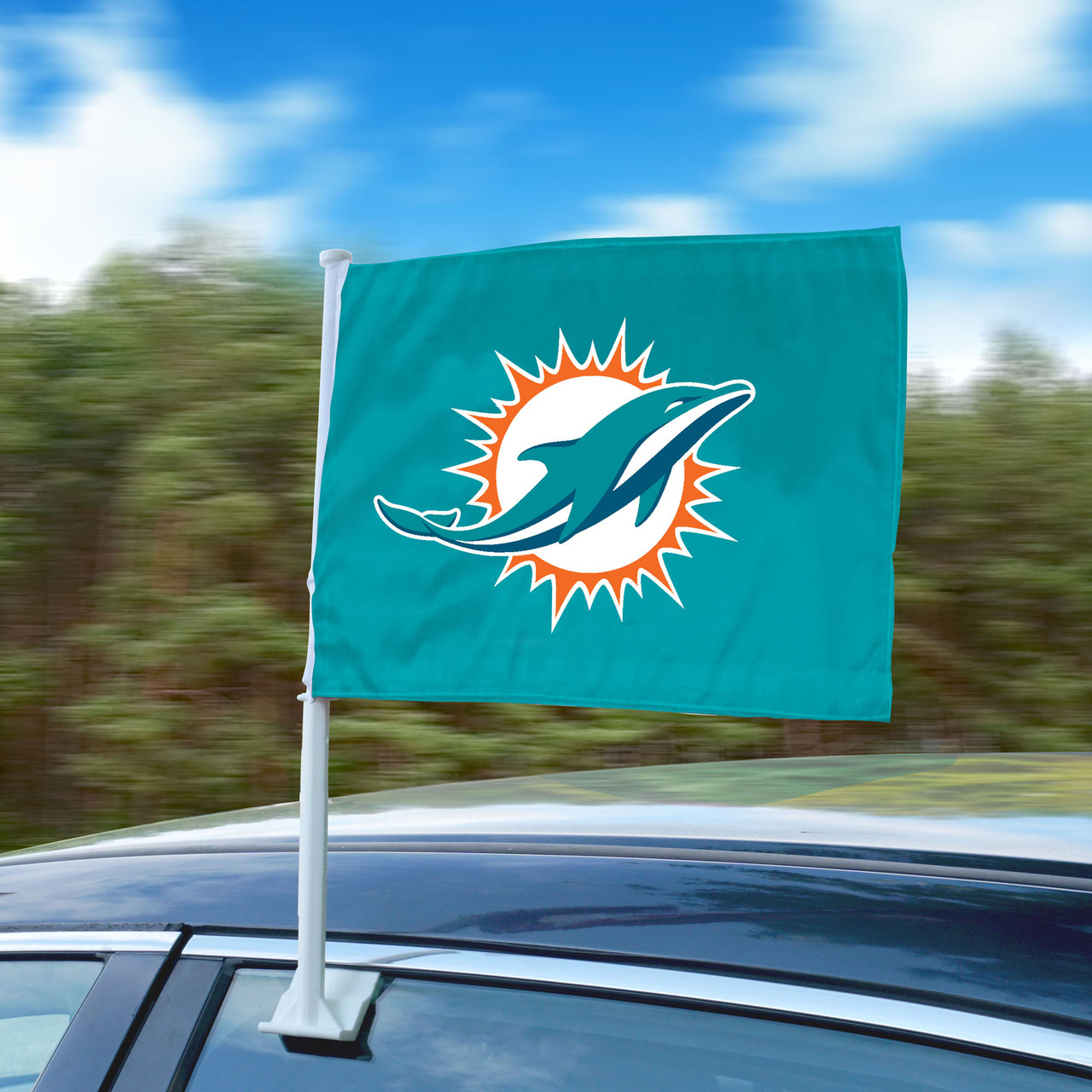 14" x 11" NFL Miami Dolphins Automotive Car Flag | Christmas Central
