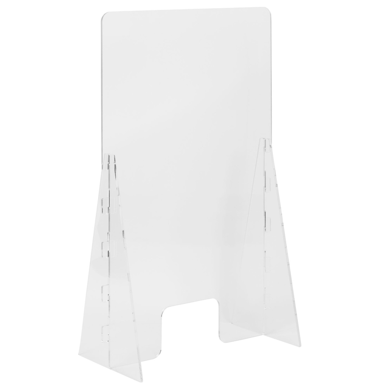 42" Clear Free Standing Register Shield or Sneeze Guard | Christmas Central