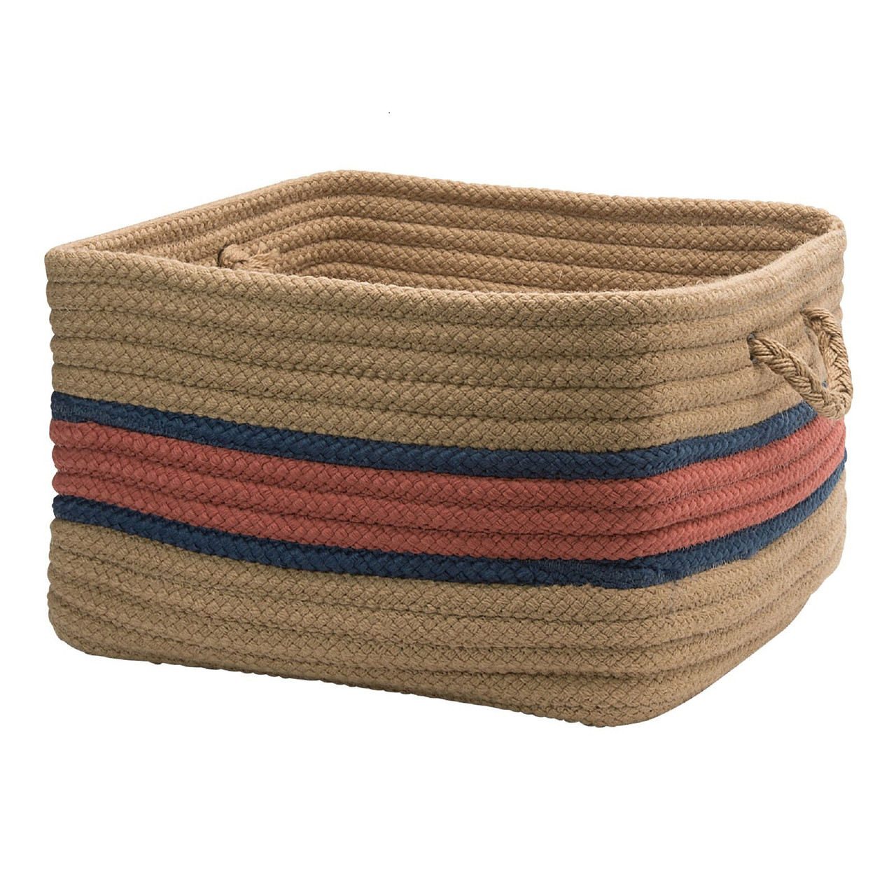 18" Terracotta Red, Neutral Brown & Midnight Blue Square Handmade ...