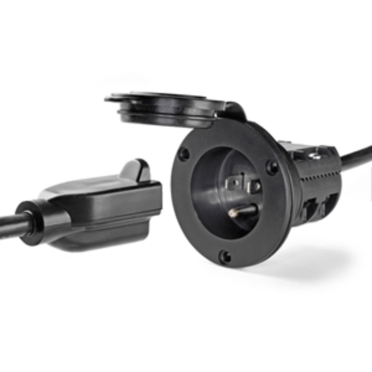 6" Black & Silver Contemporary AC Power Port | Christmas Central