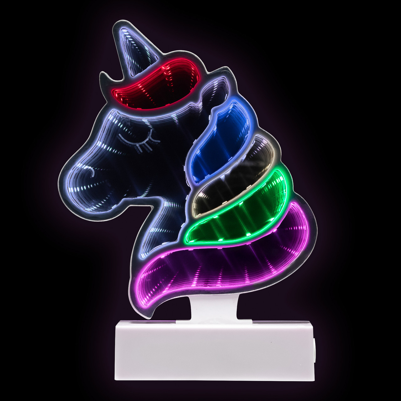 LED Lighted 3D Unicorn Infinity Mirror - 8" | Christmas Central