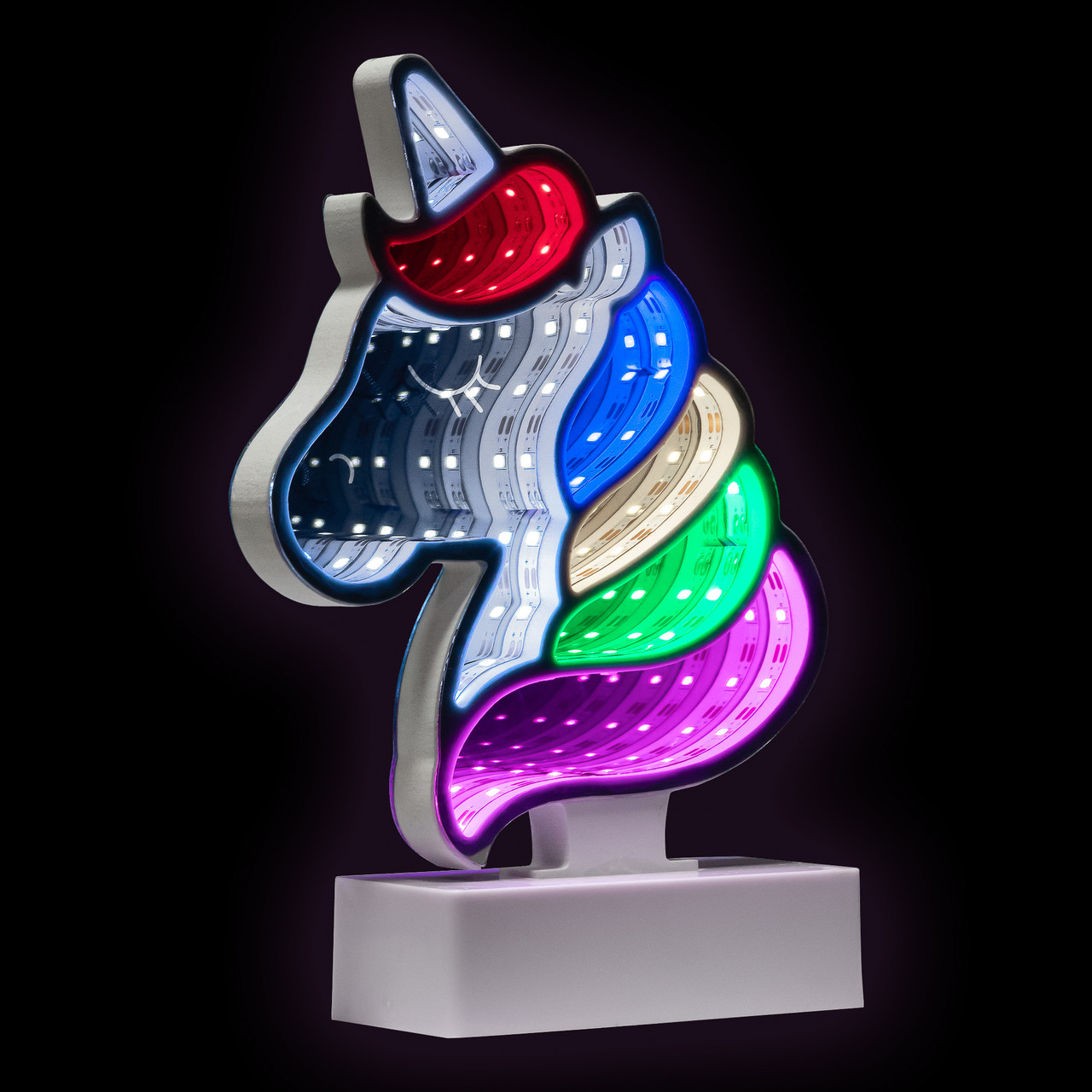 LED Lighted 3D Unicorn Infinity Mirror - 8" | Christmas Central